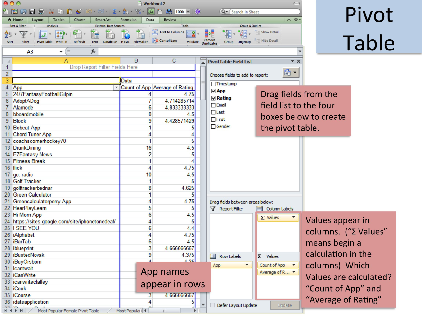 Microsoft Excel Techniques